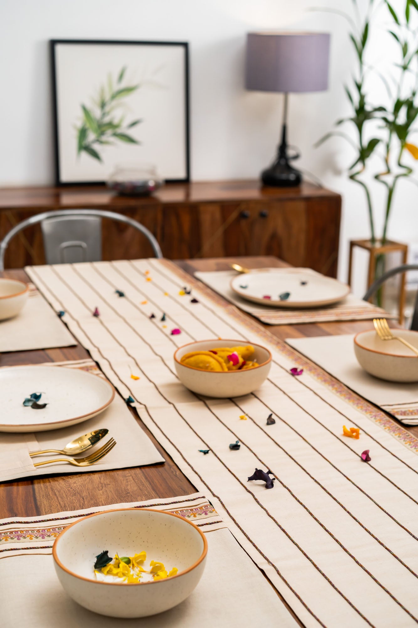 Buy Handmade Festive Nami No Tobira - Dining Set Of A Table Runner & 6 ...